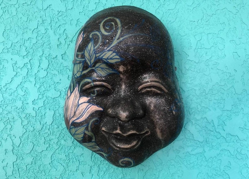 Hand-painted Otafuku Okame Clay Mask Ceramic Uzume Women Mask - Etsy