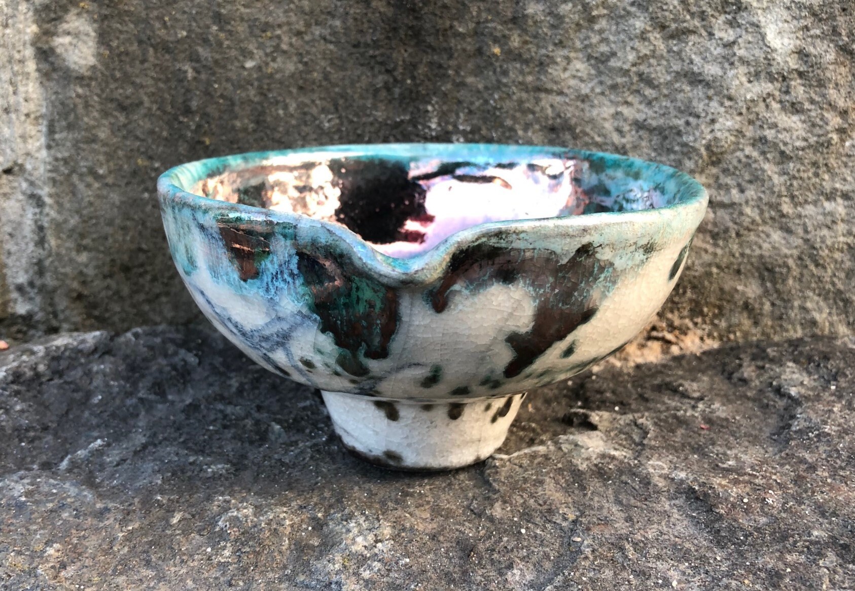 Hand Painted Raku Katakuchi Bowl Japanese Tea Ceremony Bowl | Etsy