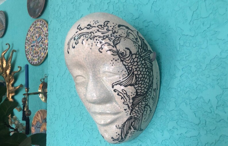 Hand-painted Ceramic Mask DOJI Mask Japanese Ceramic Mask - Etsy