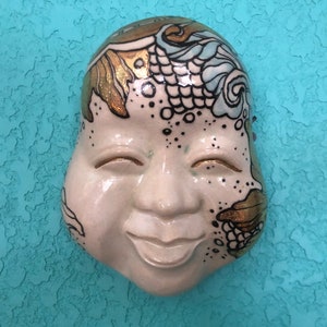 RAKU Otafuku Okame Clay Mask, Ceramic Uzume Women Mask - Etsy