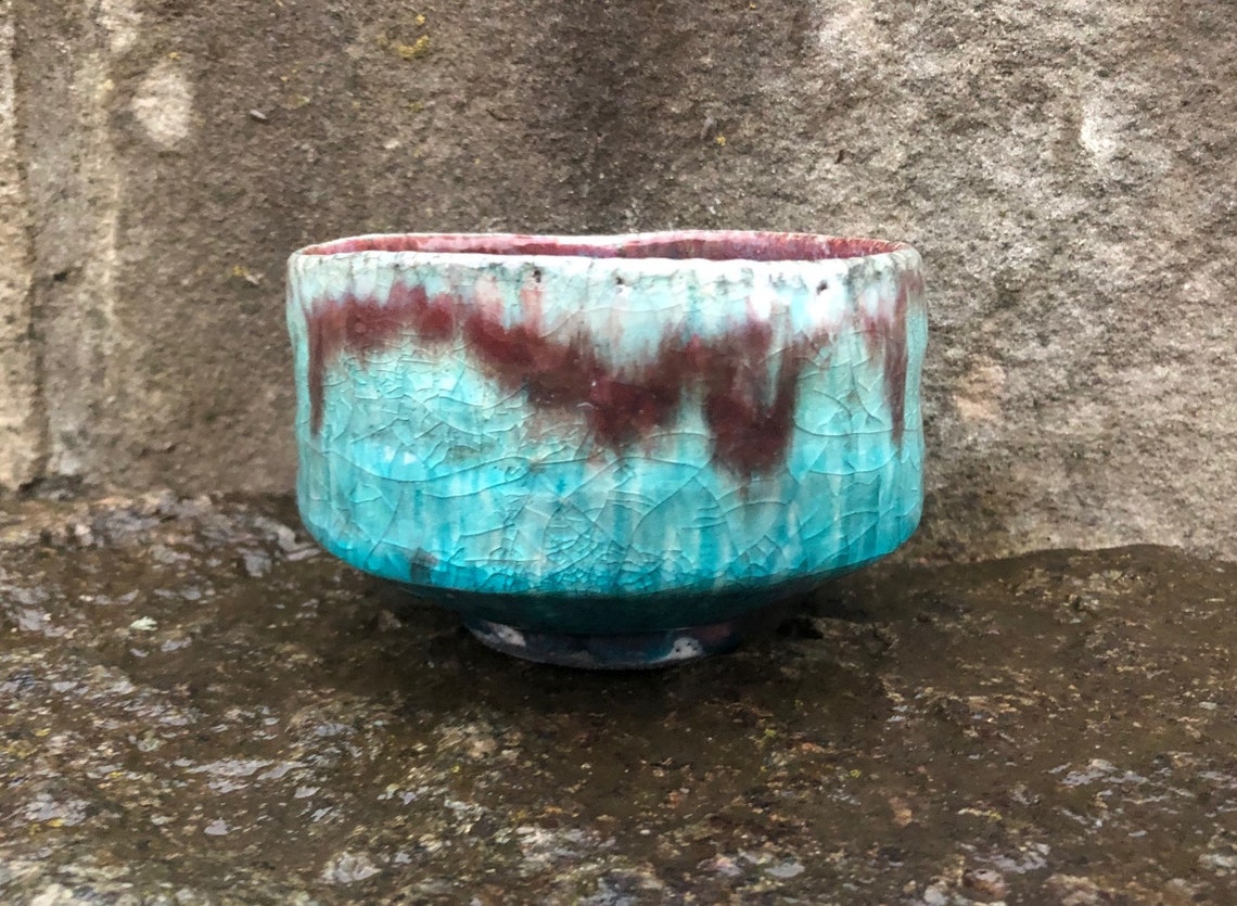 Raku matcha chawan Traditional Japanese tea ceremony bowl | Etsy