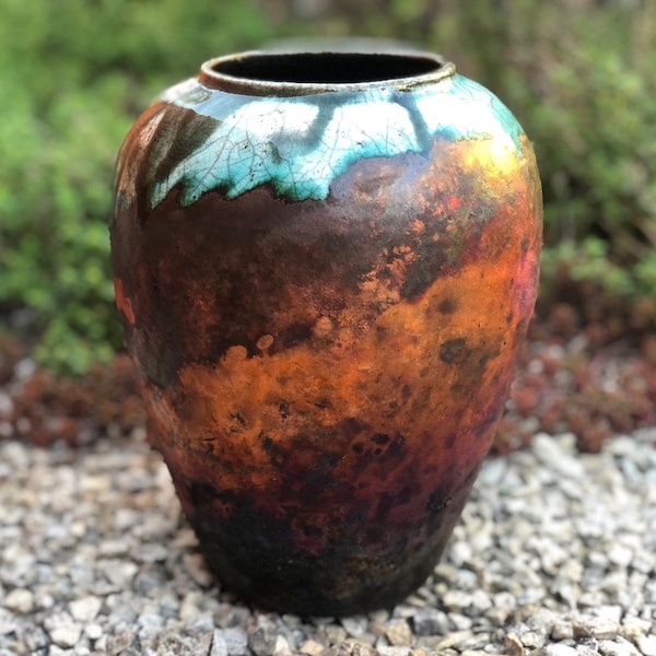 Raku Vase - Etsy