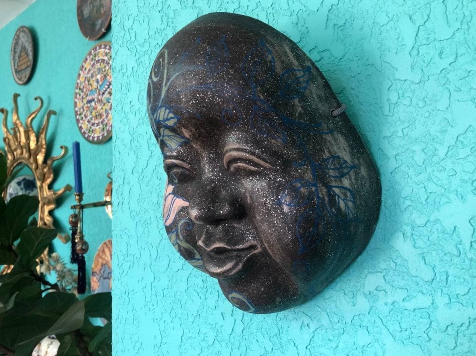 Hand-painted Otafuku Okame Clay Mask Ceramic Uzume Women Mask - Etsy