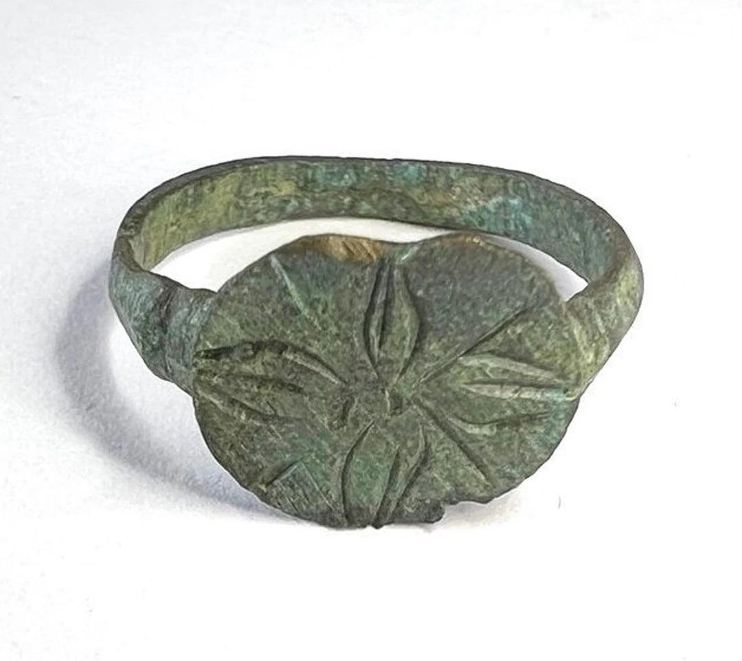 Ancient Medieval Ring With Stylized Star of Bethlehem. Medieval Jewelry ...