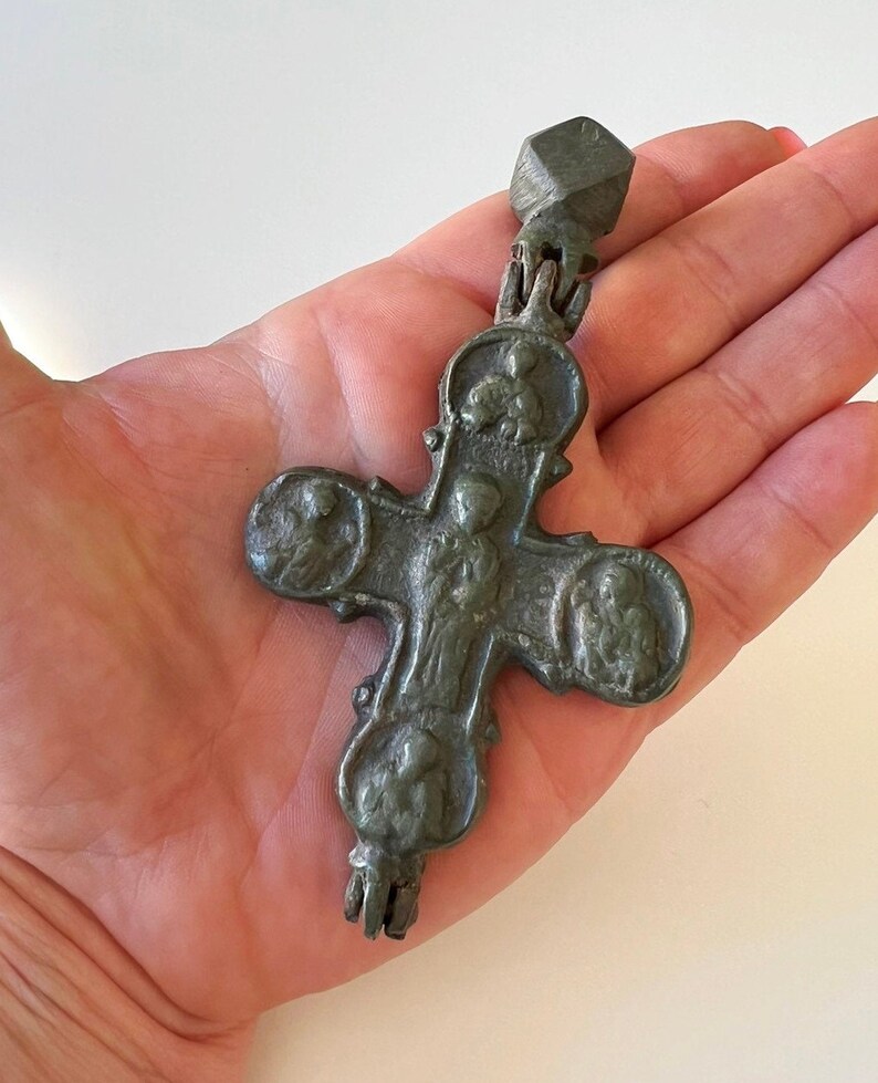 Large Ancient Byzantine Bronze Reliquary double Cross - Etsy