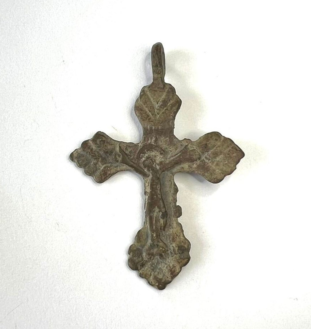 Ancient Medieval Cross Pendant With the Crucifix of Jesus Christ ...