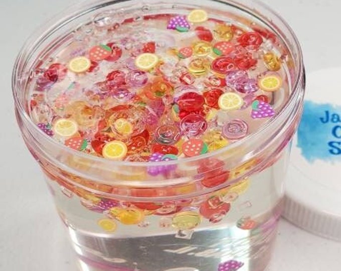 Iced Fruit Clear Slime Unscented Kawaii Fimo Fruit Slices - Etsy