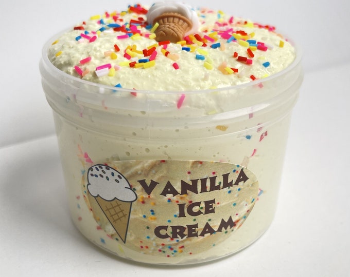 Vanilla Ice Cream Scented Slime: Crunchy Snowfizz With Charm - Etsy