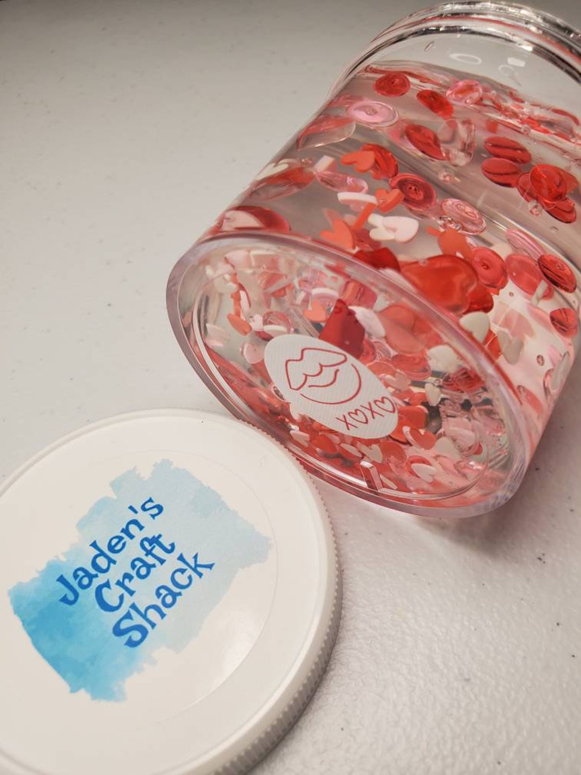 XOXO Clear Slime Hugs and Kisses Slime Kawaii Lip Charm Heart - Etsy