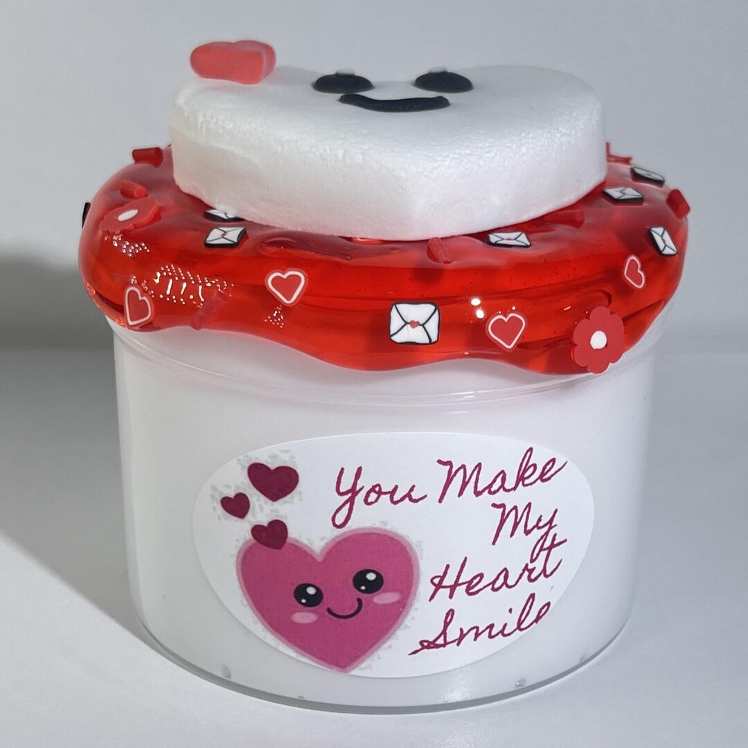You Make My Heart Smile DIY Valentines Slime: Thick Glossy Scented ...