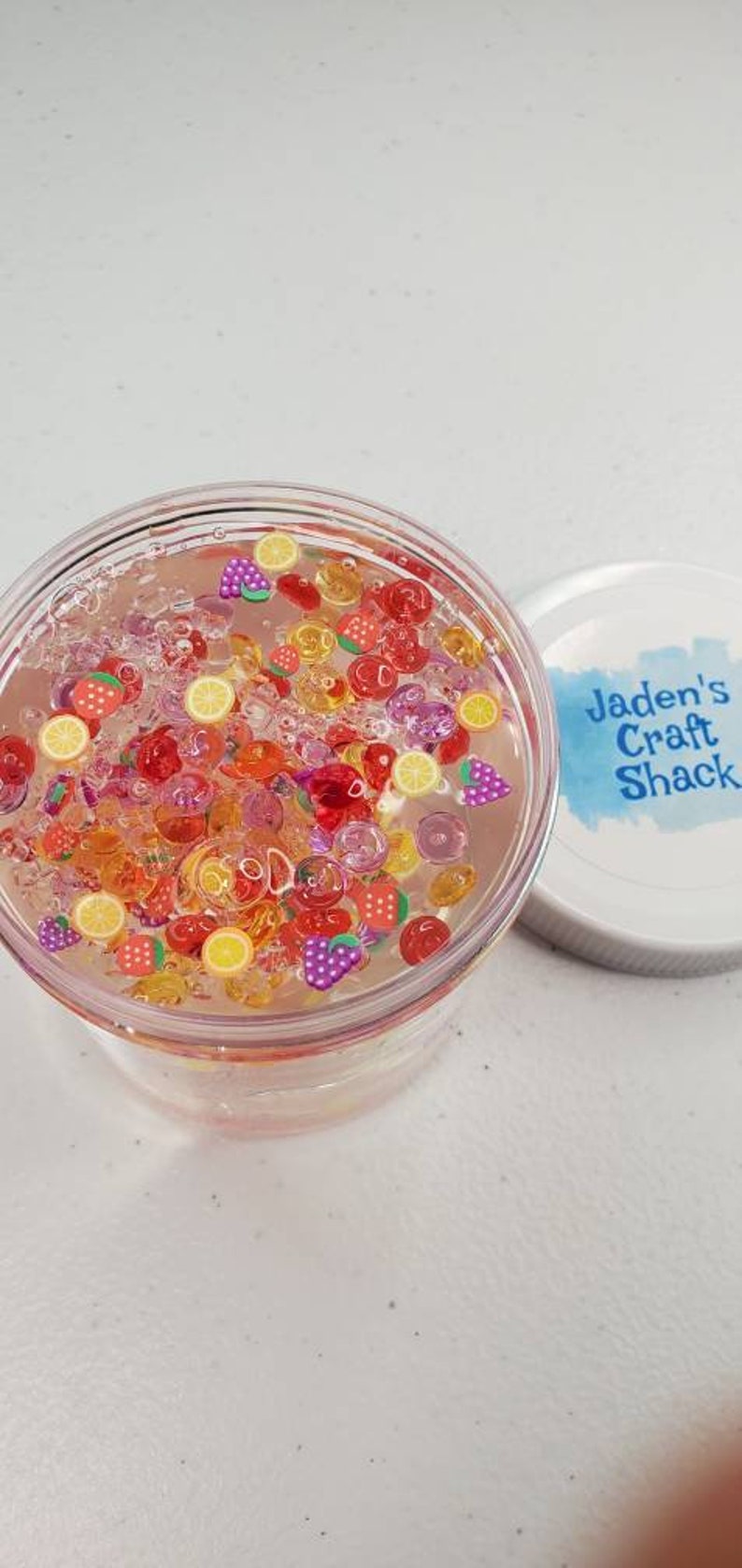 Iced Fruit clear slime unscented kawaii fimo fruit slices | Etsy