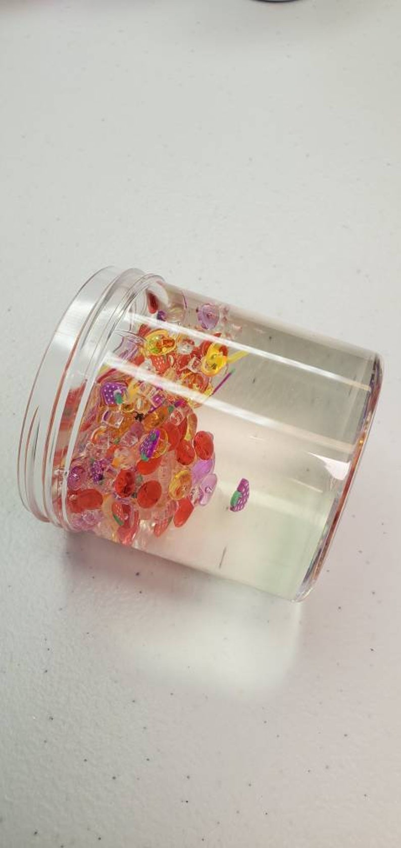 Iced Fruit clear slime unscented kawaii fimo fruit slices | Etsy