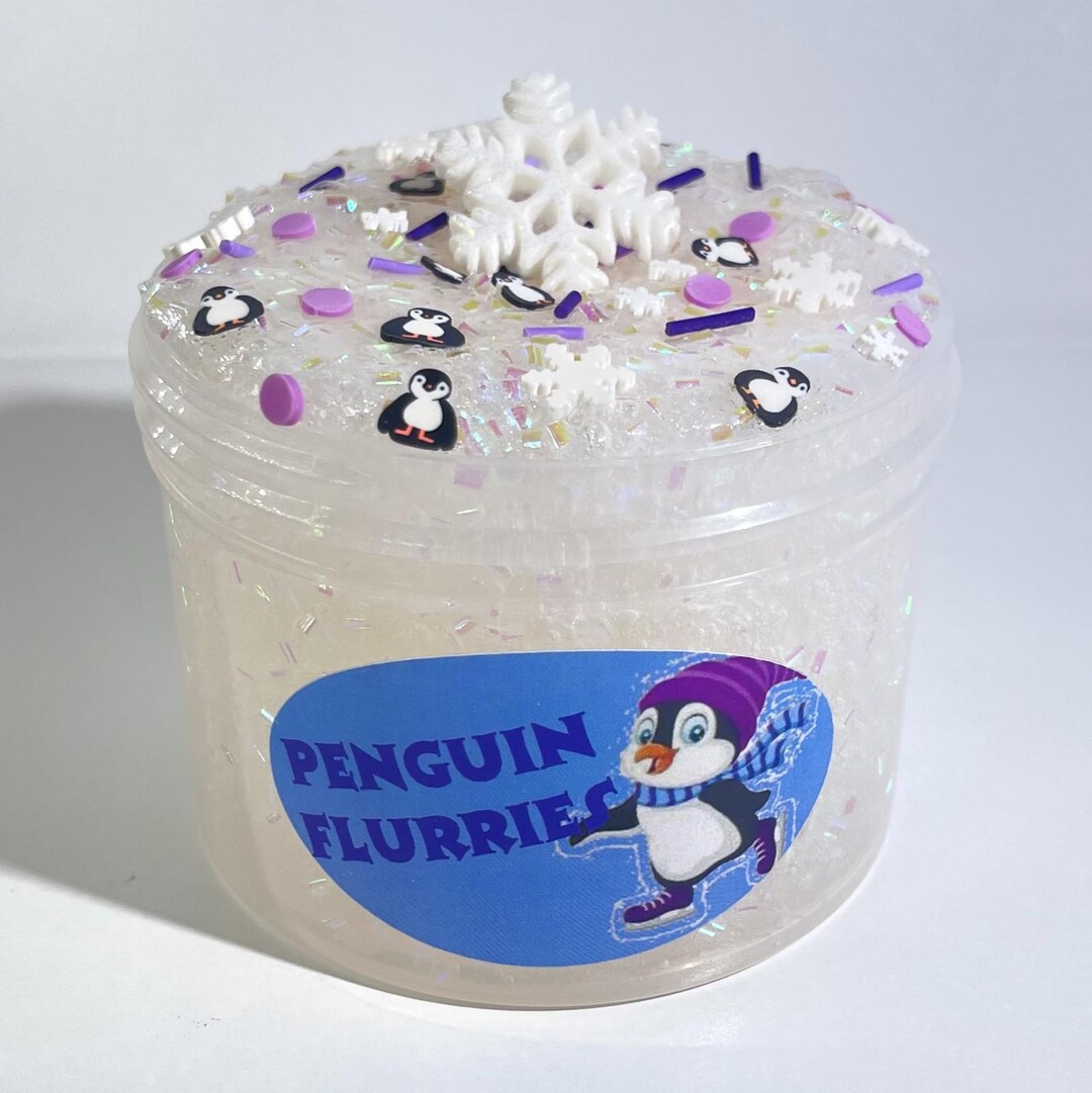 Penguin Flurries Bingsu Clear Slime Crunchy Asmr Great Quality Stress ...