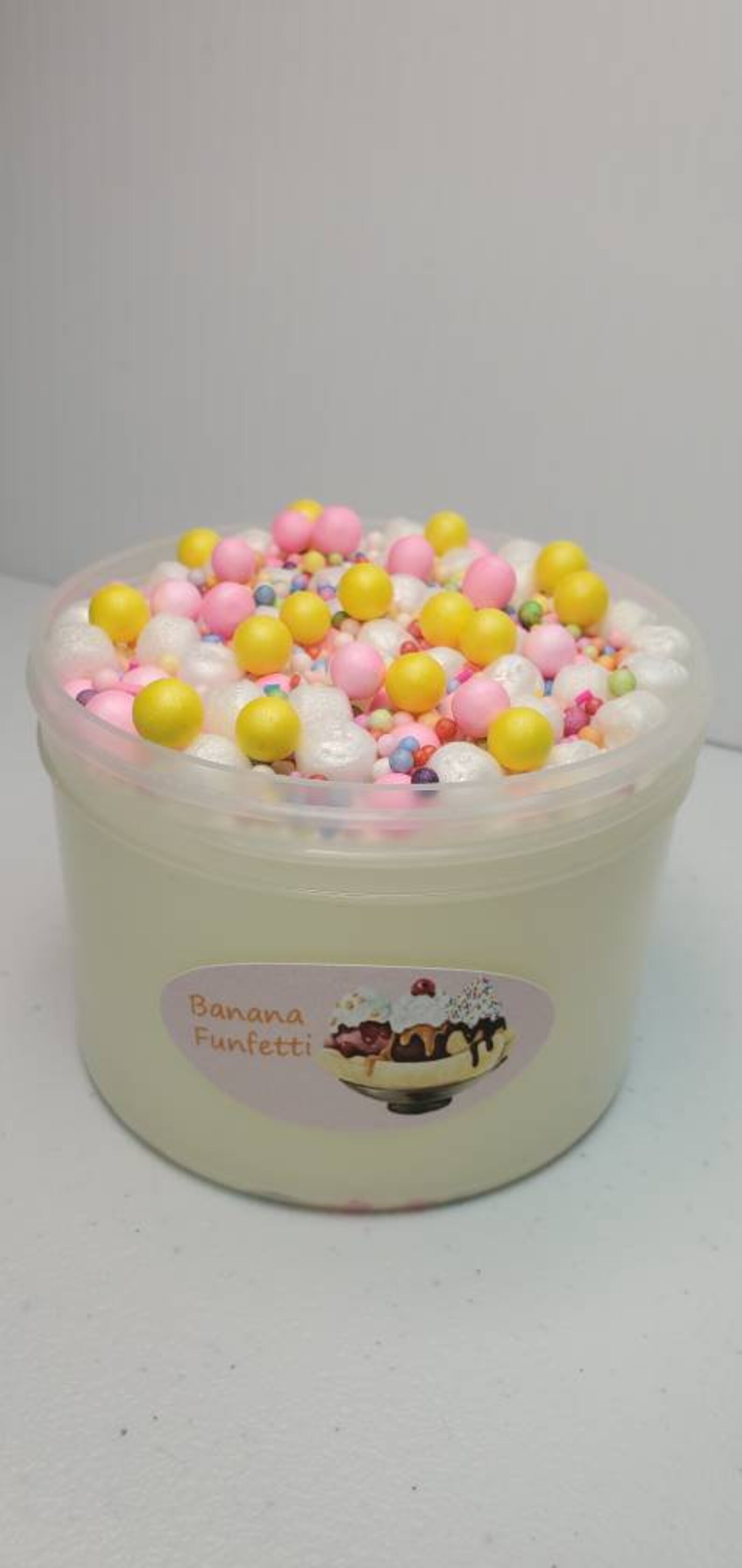 Banana Funfetti Slime / Thick Glossy Scented Foambeads Kawaii - Etsy