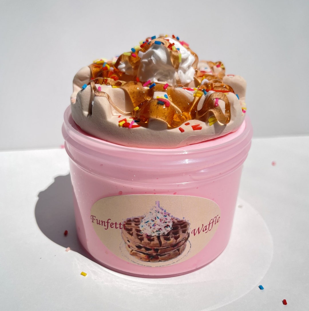 Funfetti Waffle DIY Slime Cake Scented Clay Sprinkles Asmr Stress ...