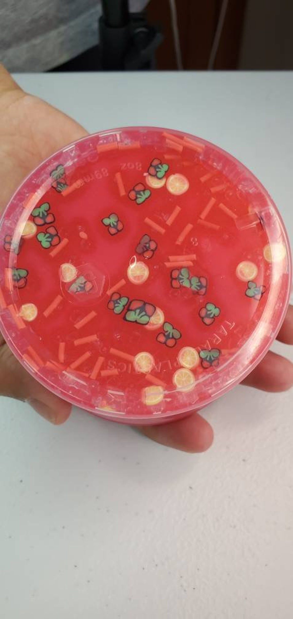 Cherry Lemonade jelly slime scented fluffy slime inflating | Etsy
