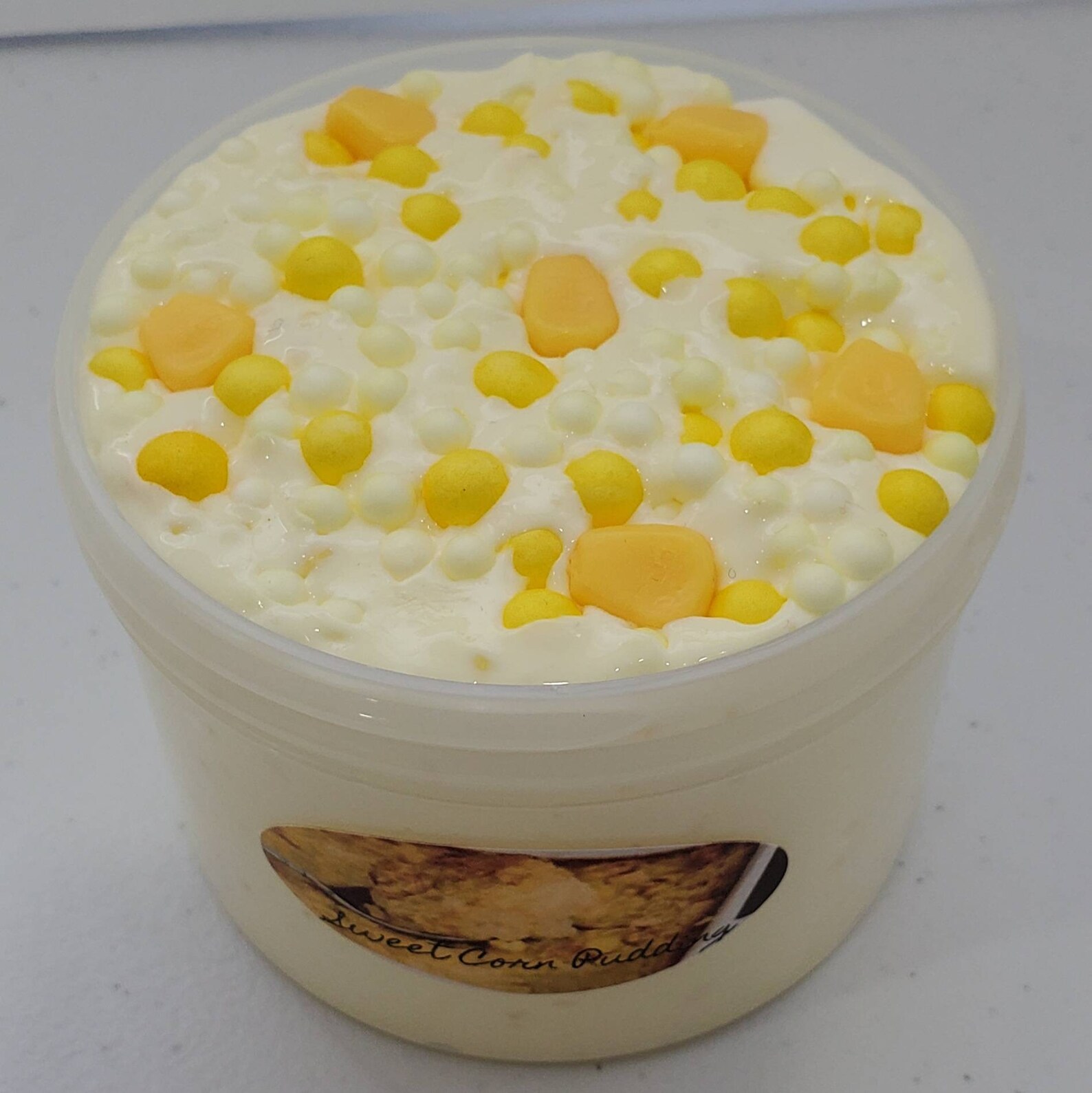 Sweet Corn Pudding Slime White Glue Slushee Crunchy Asmr - Etsy