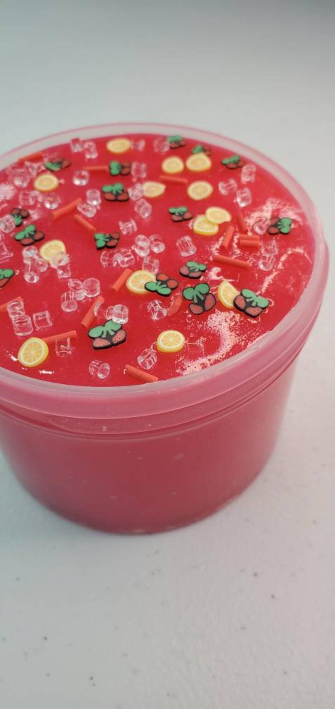 Cherry Lemonade jelly slime scented fluffy slime inflating | Etsy