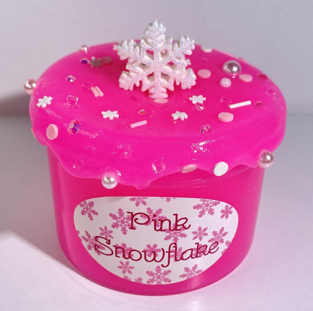 Pink Snowflake Jelly Slime Scented Hannukah Slime Gift Snow Sprinkles ...