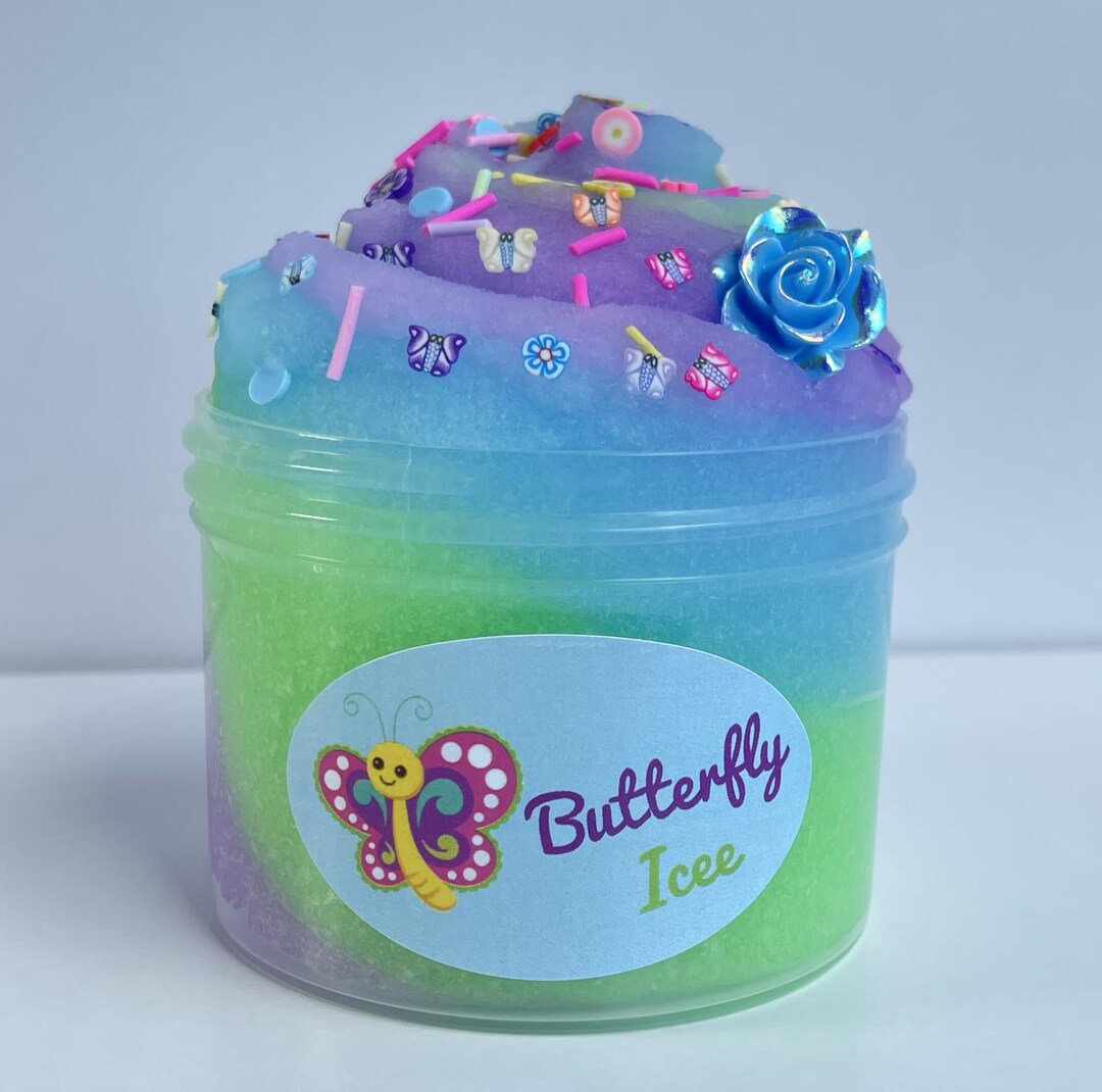 Butterfly Icee Slime: Passion Fruit Guava Scented, Flower Charm - Etsy
