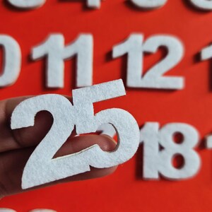 Red Felt Advent Calendar Numbers, Self Adhesive DIY Christmas Countdown ...