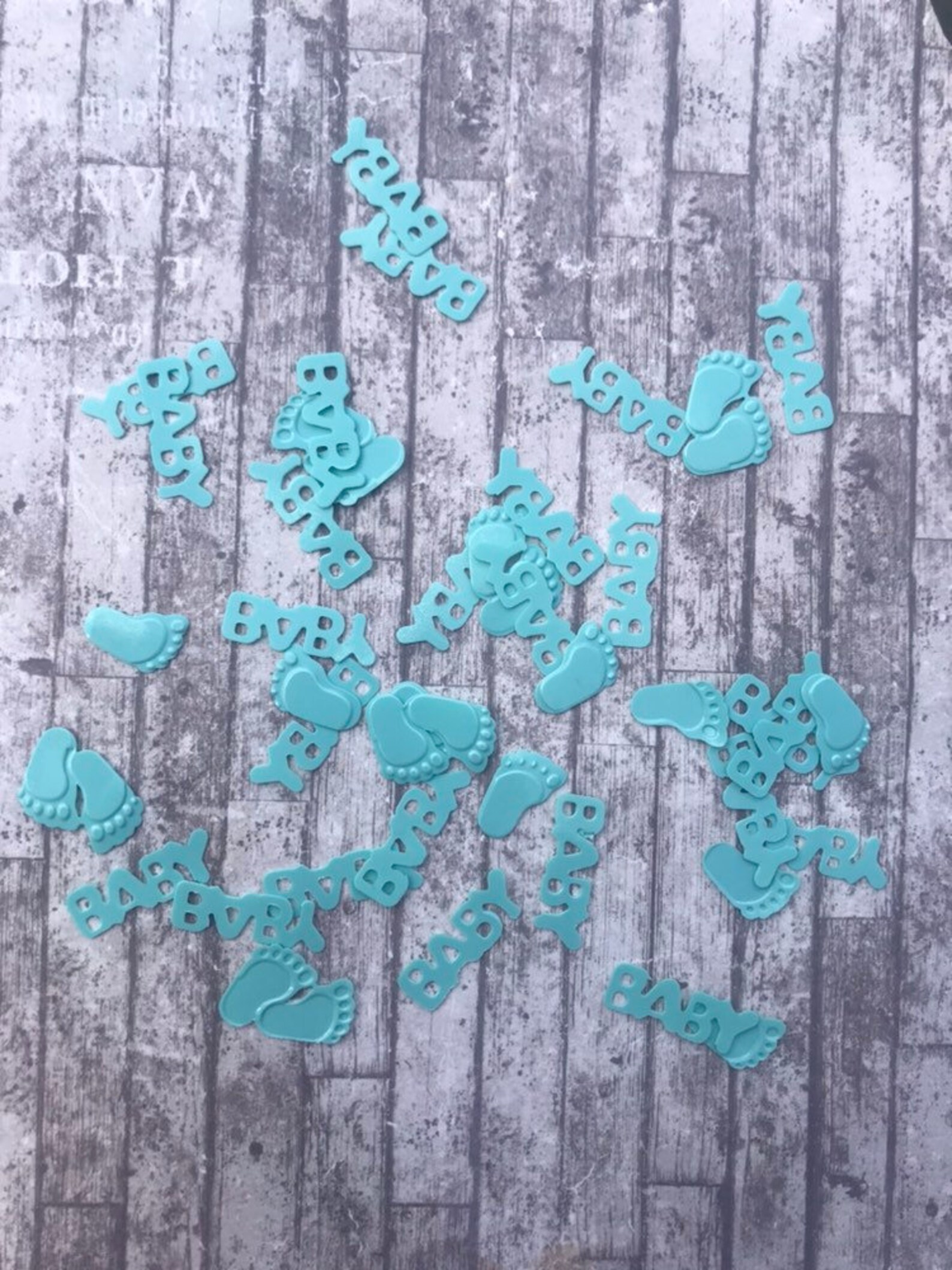 Baby Shower Table Confetti 40 Pieces Tiny Blue Feet - Etsy UK