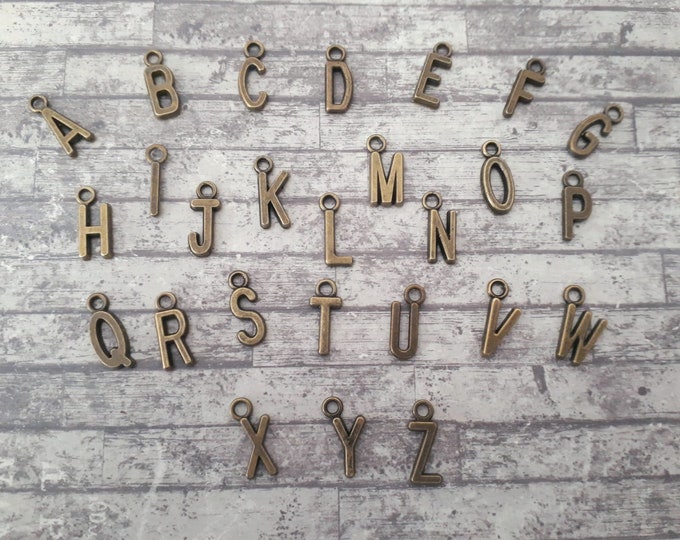 Alphabet Charms 16mm Complete A-Z Set BULK Bronze Alphabet - Etsy