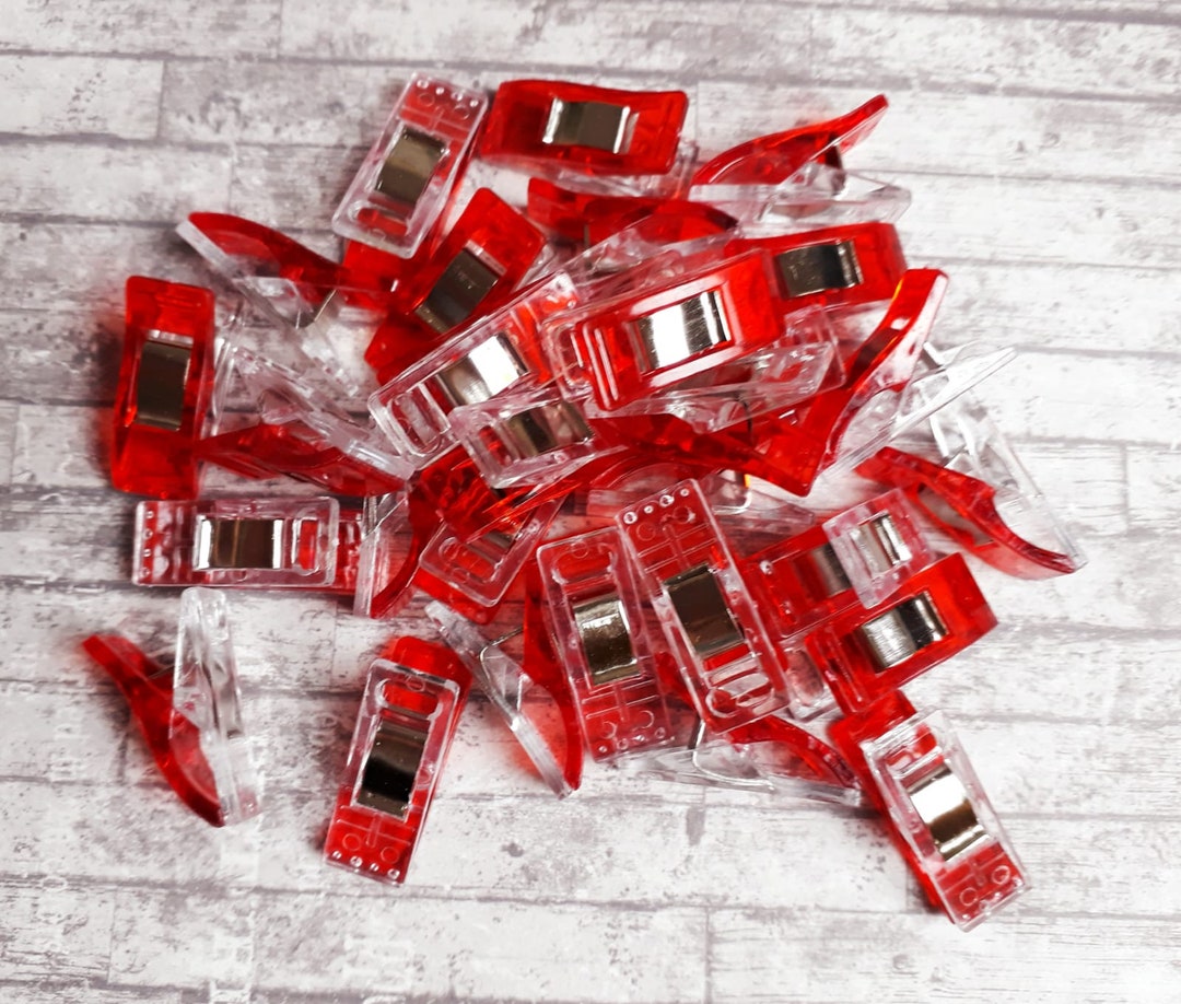 Red Sewing Clips, 25/50 Pcs, Mini Plastic Quilting Pins, Binding Fabric ...