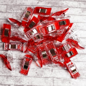 Red Sewing Clips, 25/50 Pcs, Mini Plastic Quilting Pins, Binding Fabric ...
