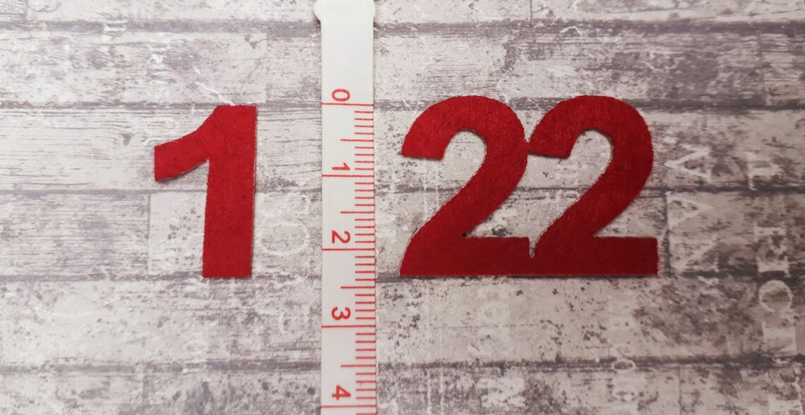 Red Felt Advent Calendar Numbers, Self Adhesive Cut No.'s 1 - 25 ...