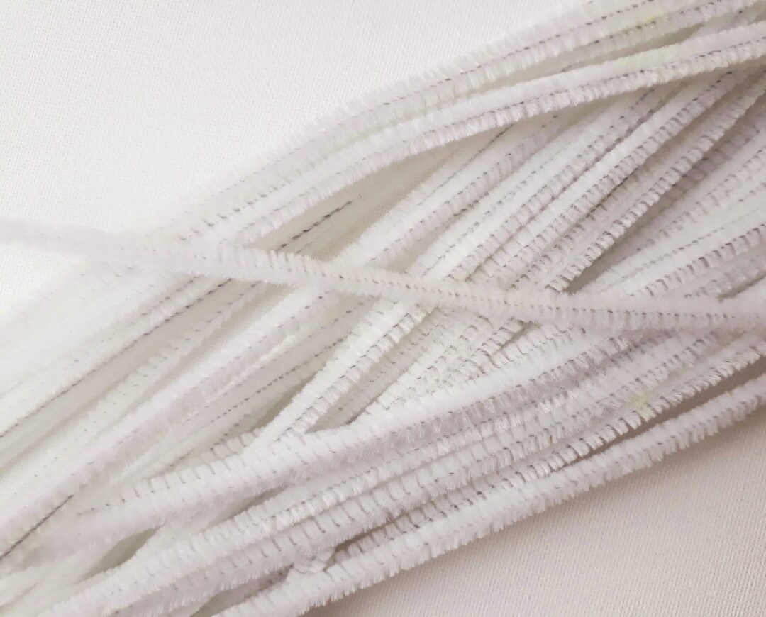 40 White Pipe Cleaners, 30cm Nose Wire, Long Chenille Stems, Create ...