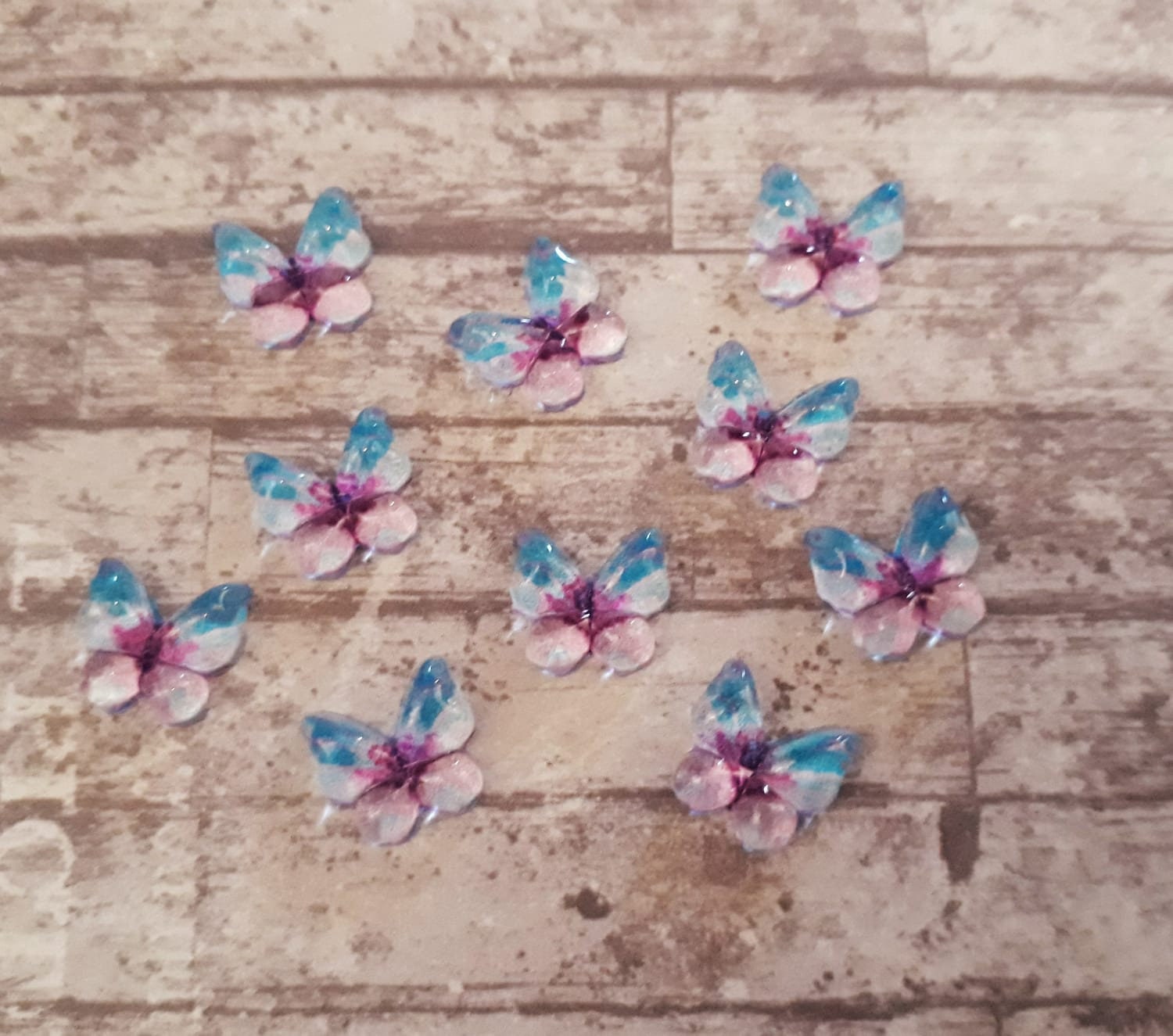 20 Butterfly Resin Flatbacks 10mm Blue and Purple Cabochons | Etsy