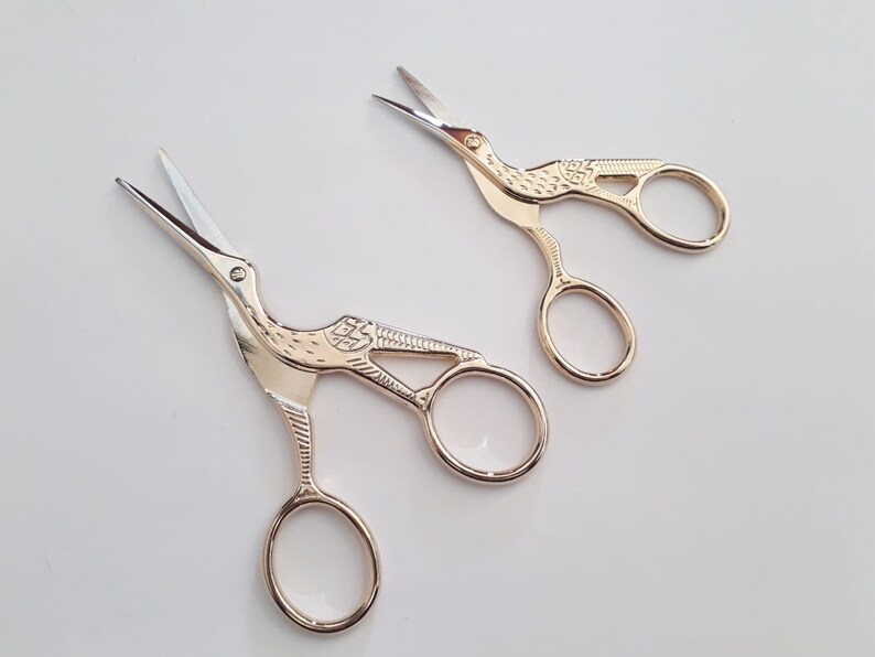 Gold Embroidery Scissors 2 Pair Gift Set Crane Thread | Etsy