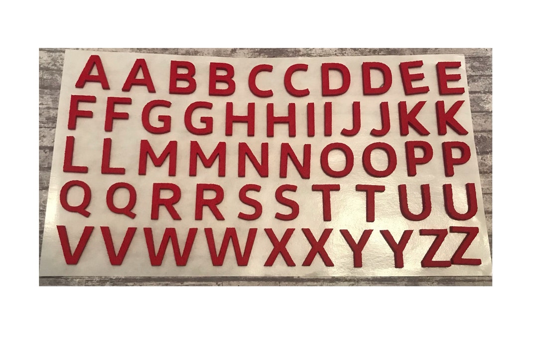 Red Felt Letters, Self Adhesive Cut Letters A-Z, 1 Sheet 2 of Every ...