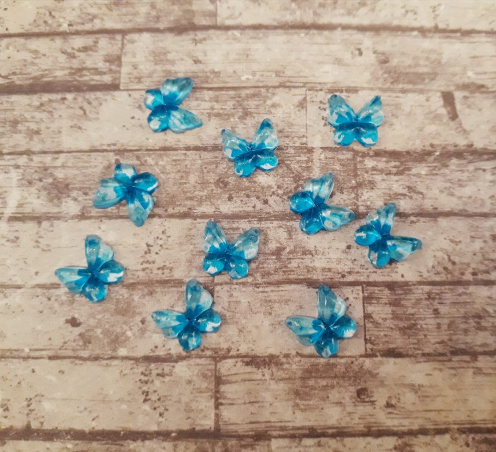 20 Butterfly Resin Flatbacks 10mm Blue and Purple Cabochons | Etsy