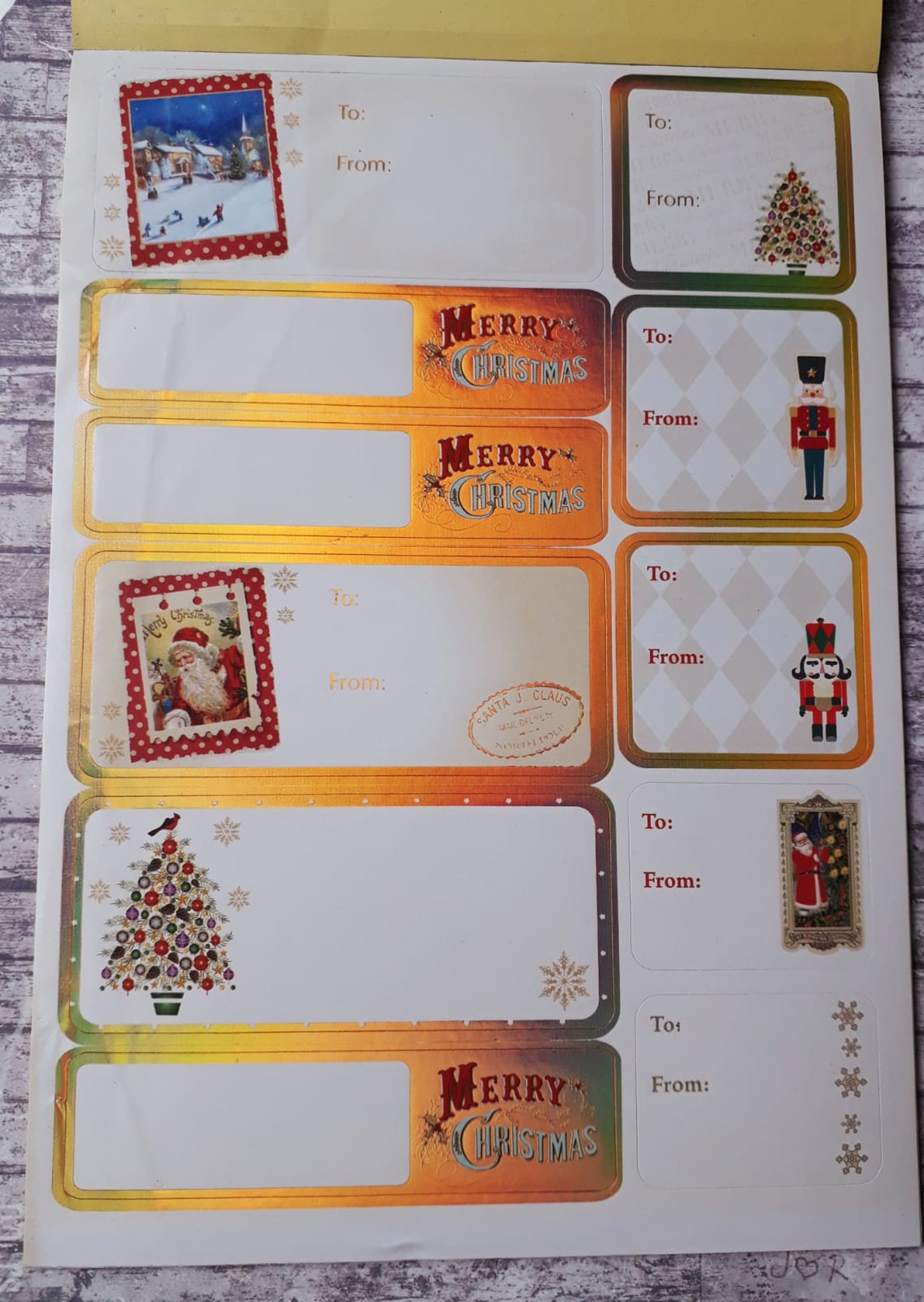 120 Christmas Labels Christmas Gift Label Book 10 Sheets - Etsy