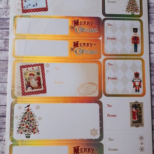 120 Christmas Labels, Christmas Gift Label Book, 10 Sheets, Xmas Gift ...