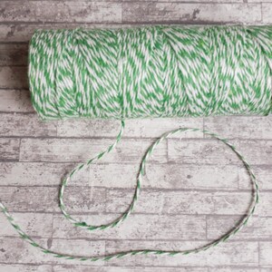 Bakers Twine Green and White, 5 Metre Lengths, 1mm 2 Ply Cotton Twine ...