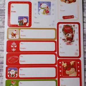 120 Christmas Labels, Christmas Gift Label Book, 10 Sheets, Xmas Gift ...