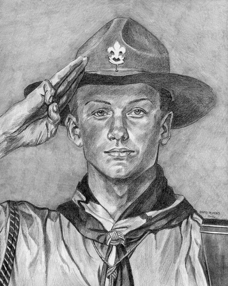Boy Scouts of America: Norman Rockwell Study, Drawing (8x10 Print) - Etsy