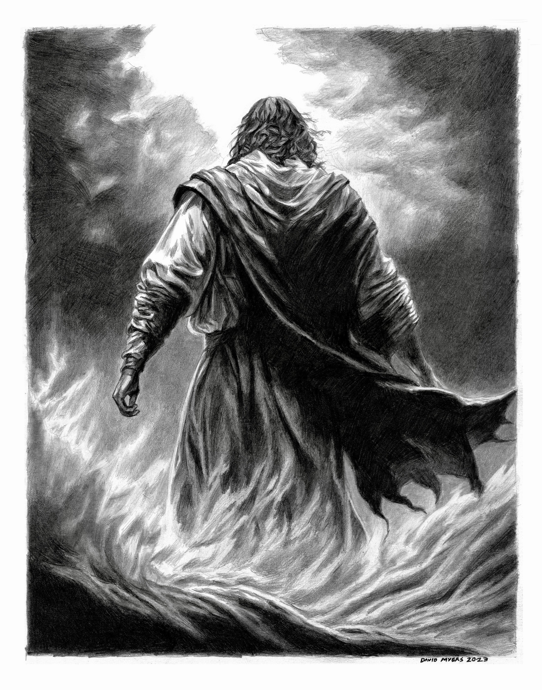 Jesus in the Storm, Christian Drawings, Jesus Wall Art, Jesus Sketch ...