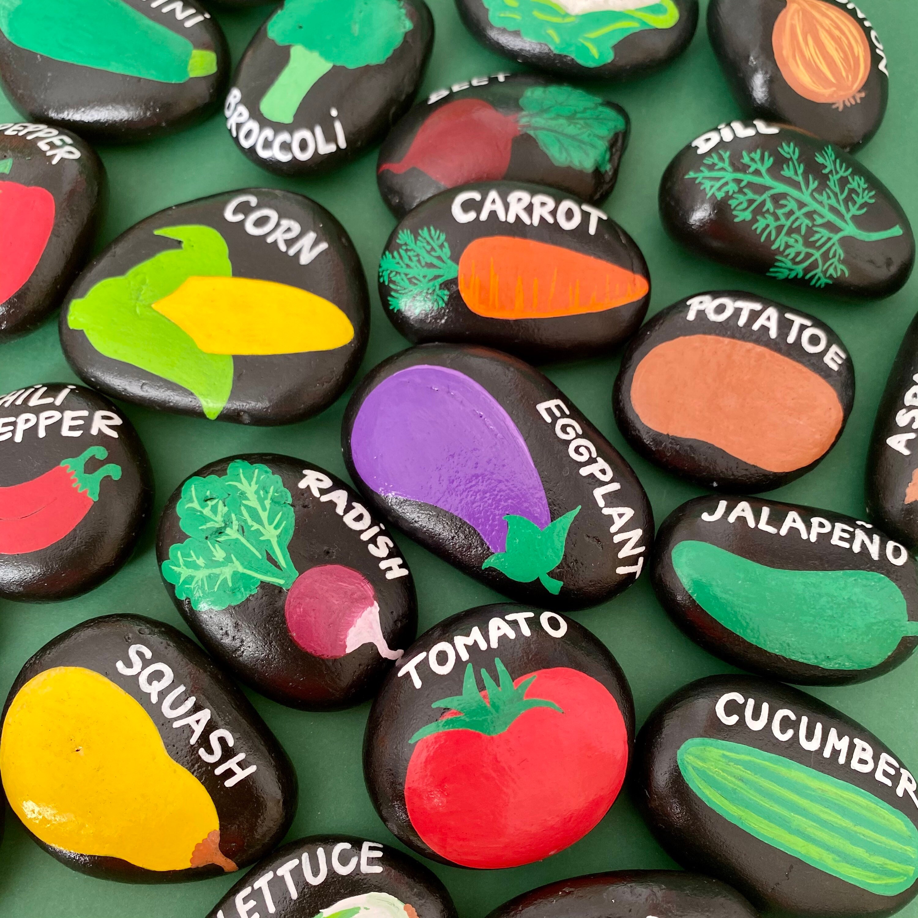 Row Garden Markers Set of 7 Vegetable Labels Moms Garden - Etsy