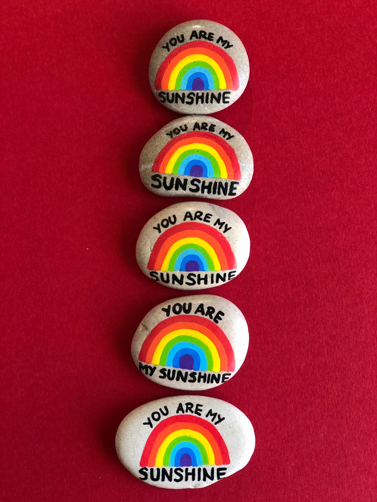 You Are My Sunshine Rainbow Anxiety Worry Stone Rainbow | Etsy