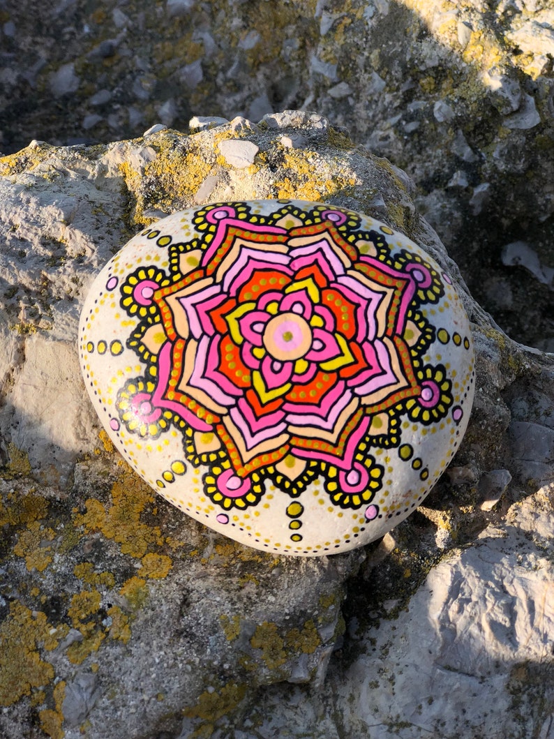 Painted Rock Sacred Geometry Mandala Mindfulness and Yoga - Etsy