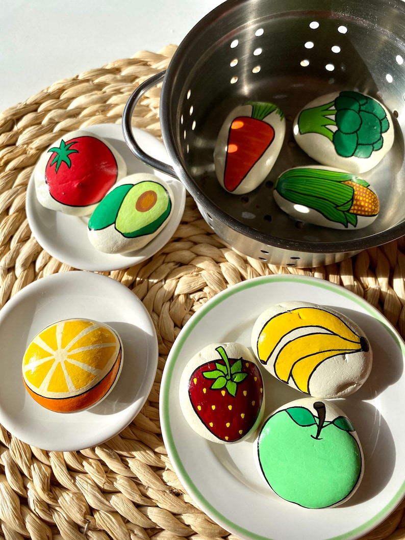 Mud Kitchen Food, Story Stones for Kids, Pretend Play Toy, Waldorf ...