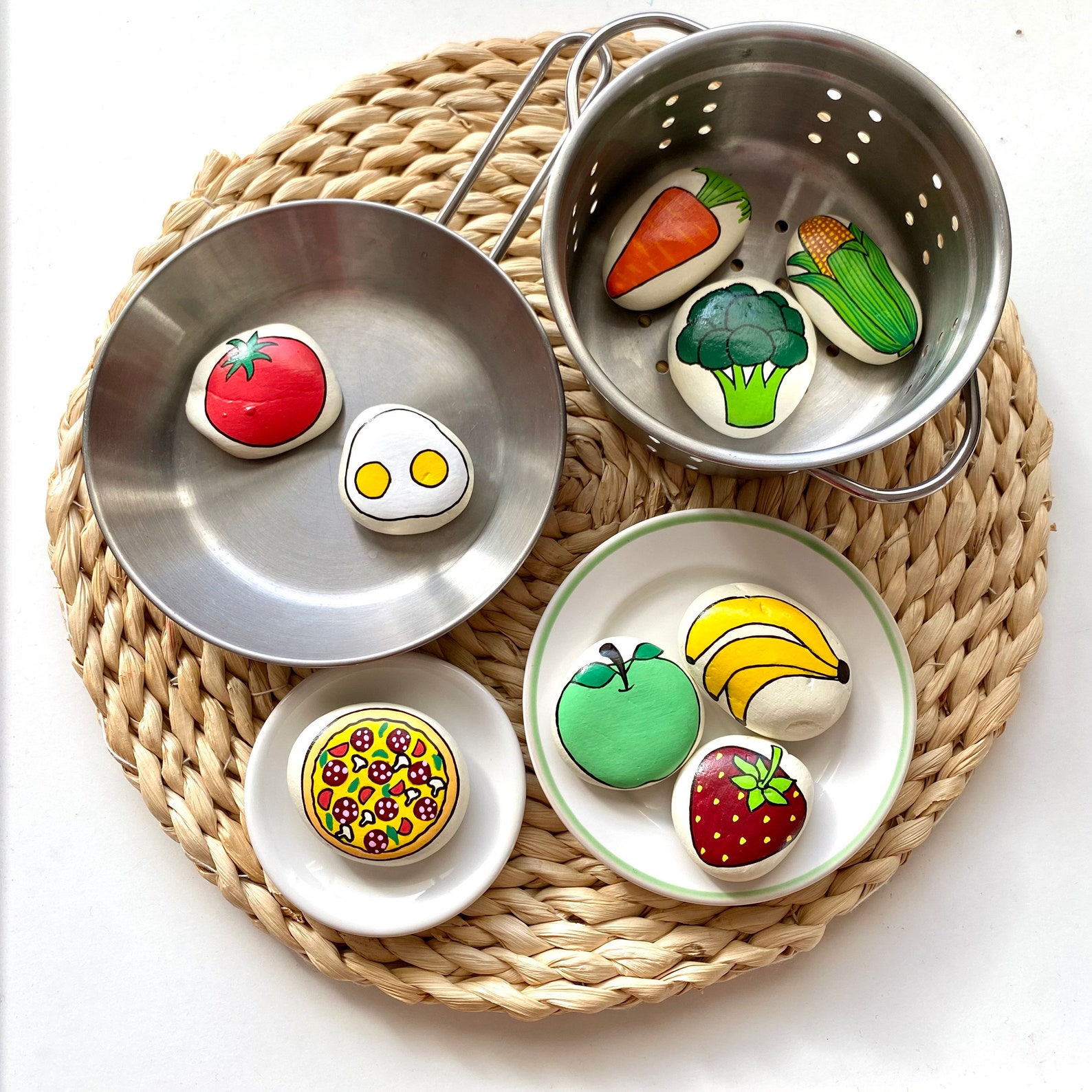 Play Kitchen Food Rocks 9 Pcs Mud Kitchen Pretend Play - Etsy