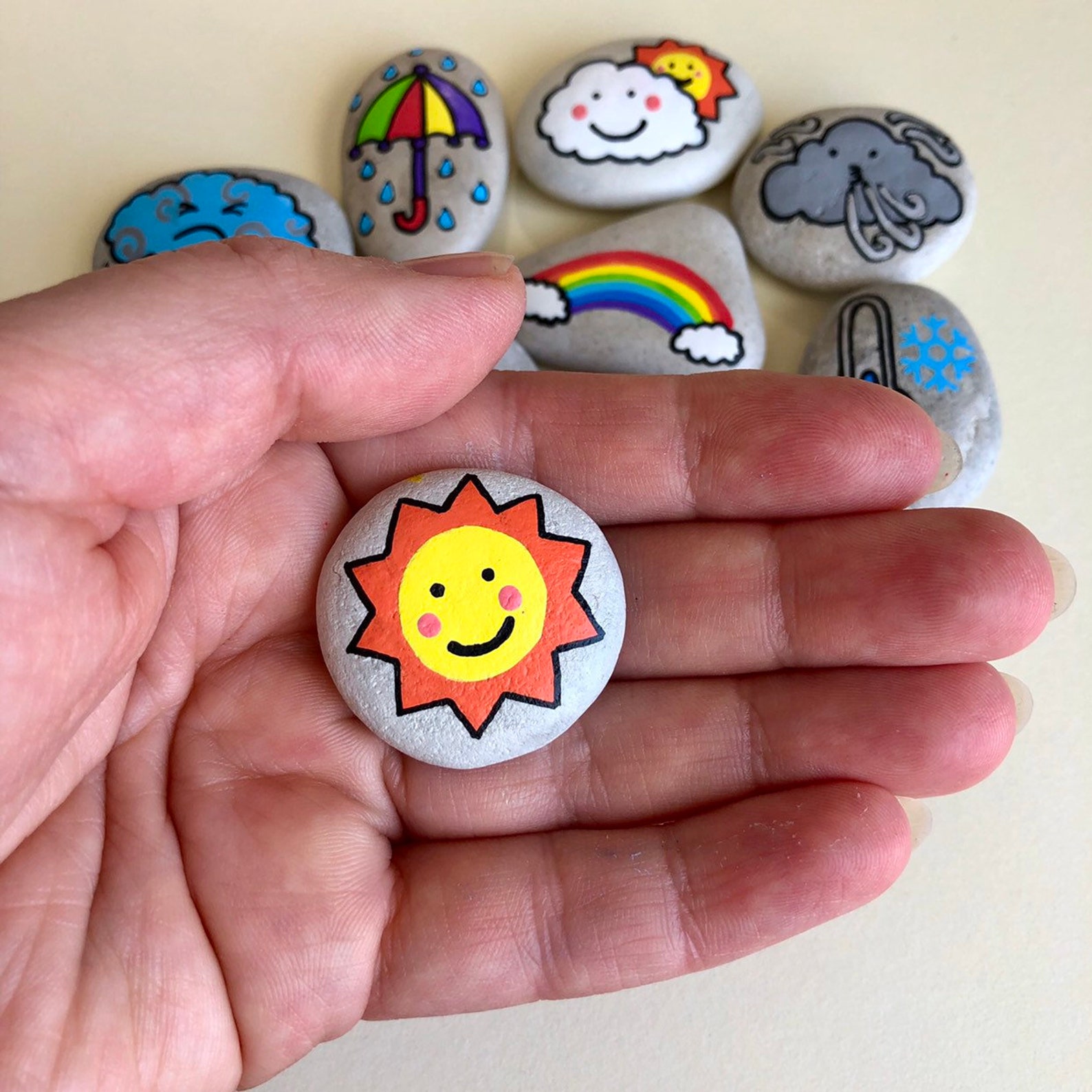 Weather Story Stones Teach weather to children For | Etsy