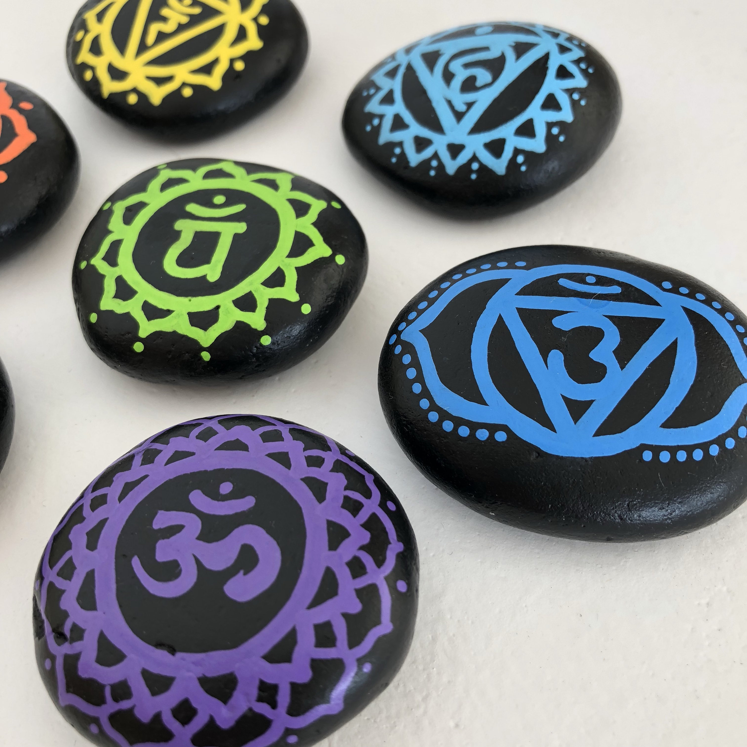 7 Chakra stone Healing Meditation Yoga gifts Hand painted | Etsy