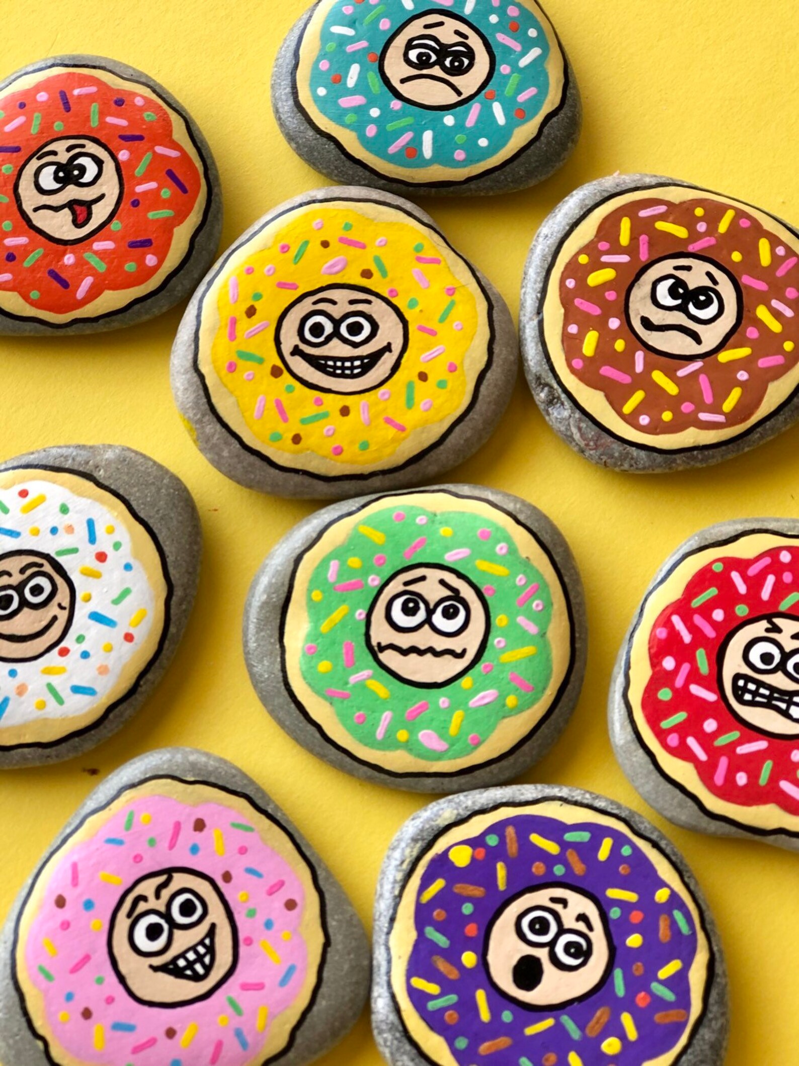 Emotion Donuts Story Stones Emotion Faces Donut Party - Etsy