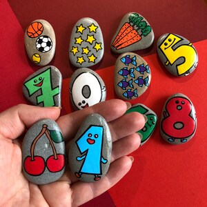 Number 1-10 Matching Game, Montessori Story Stones, Preschool ...